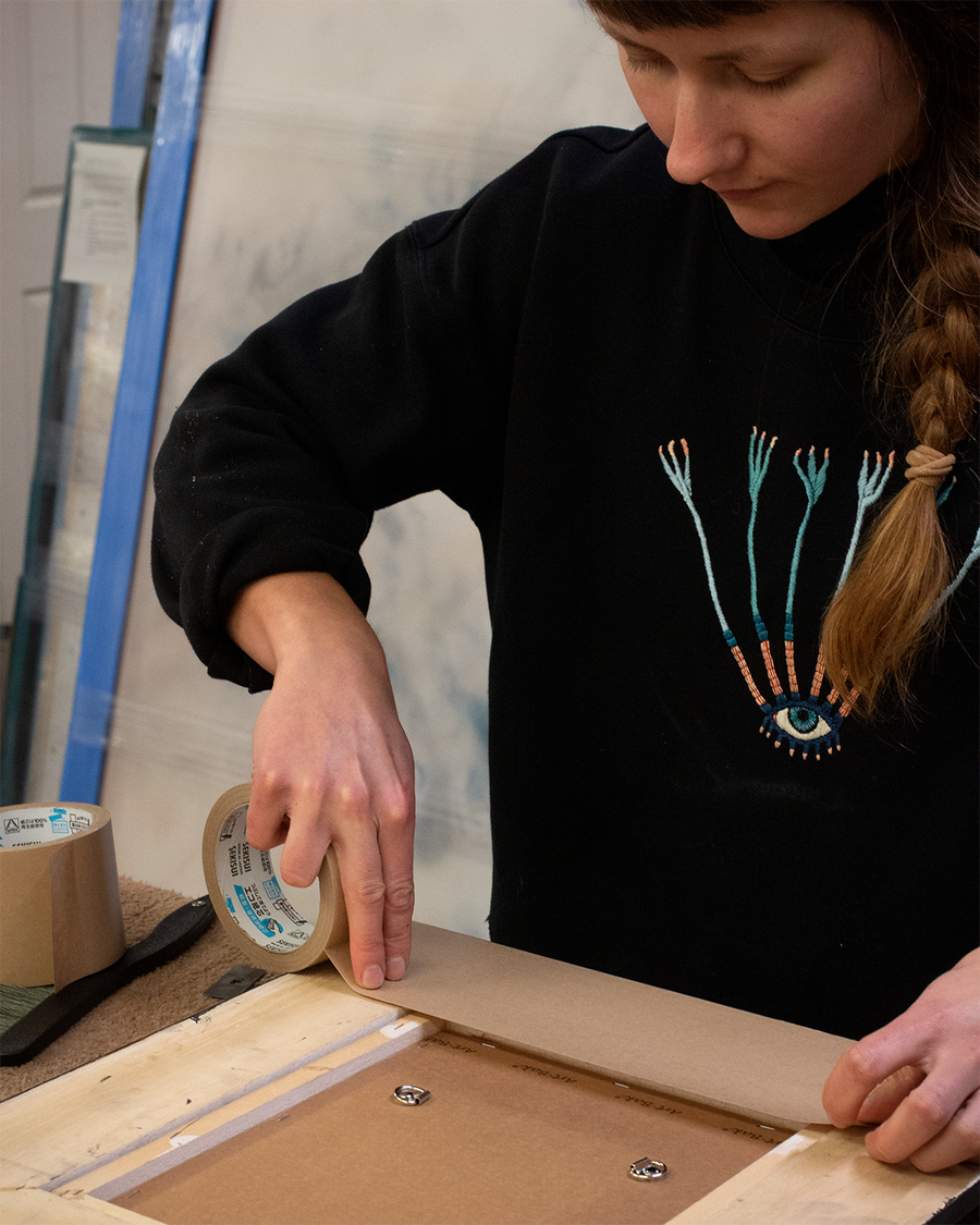 Triple-frame Tall Mirror – Patrick Ireland