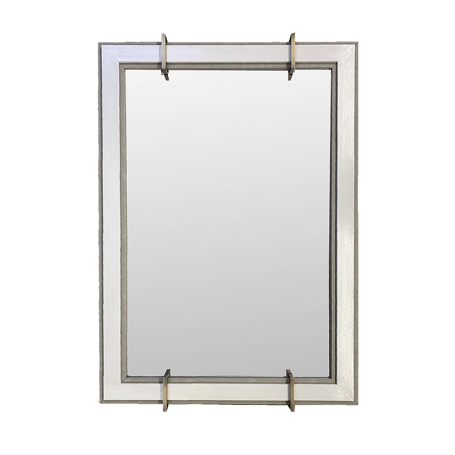 Cracked Gesso with Brass Clip Mirror – Patrick Ireland Frames