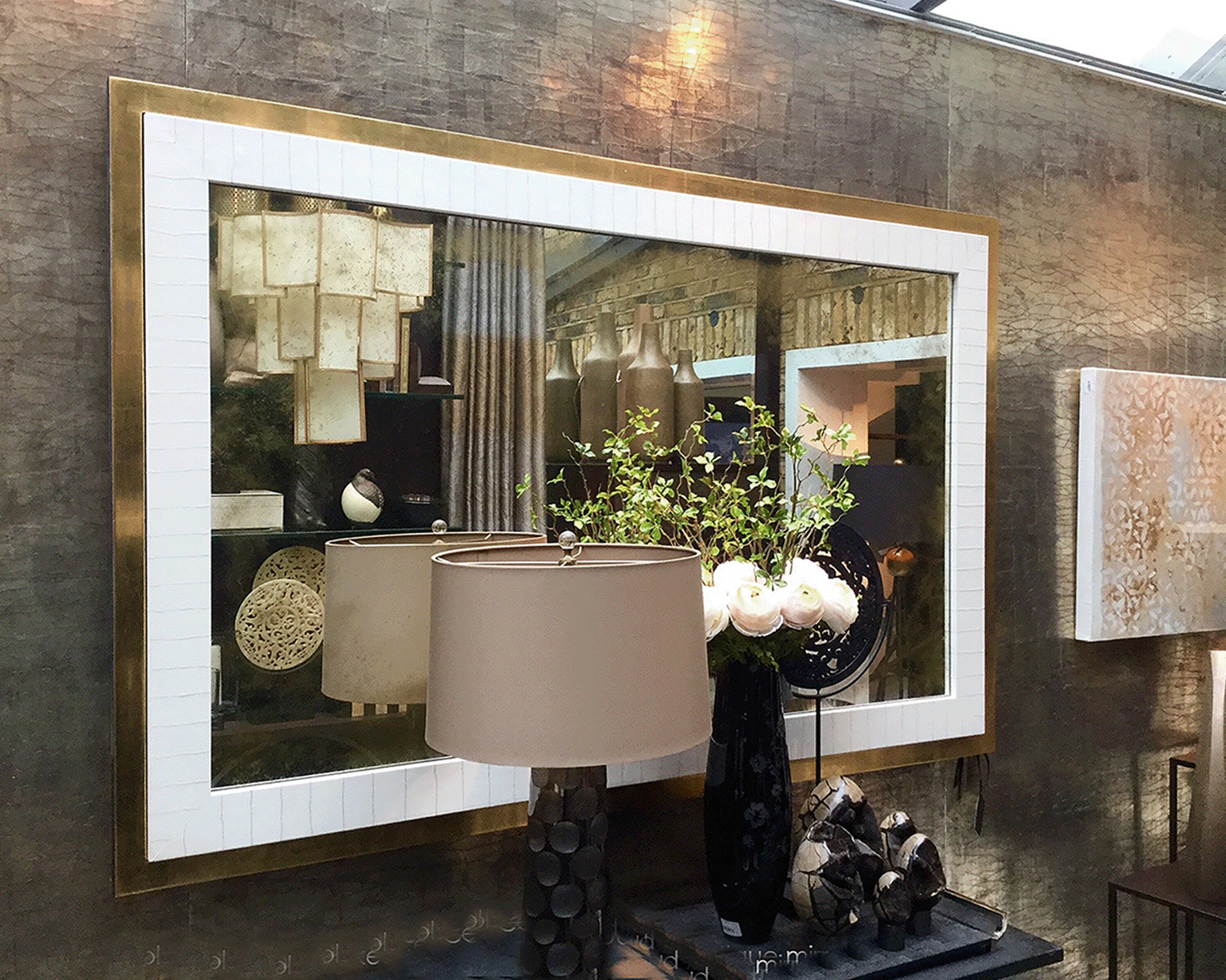 Gold Leaf and Cracked Gesso Mirror – Patrick Ireland Frames